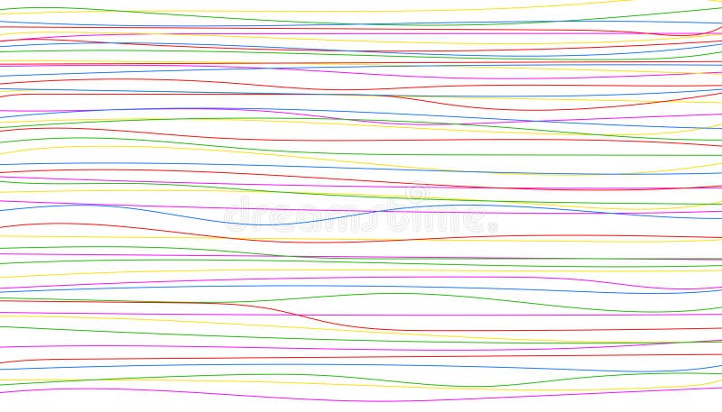 Many Colored Horizontal Lines on a White Background. Colorful Pen Lines ...