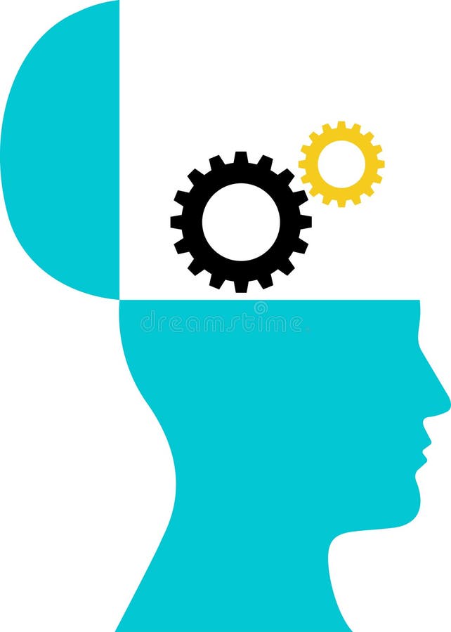 Human Head with Gears. Creative Idea Growth, Knowledge Guidance and ...