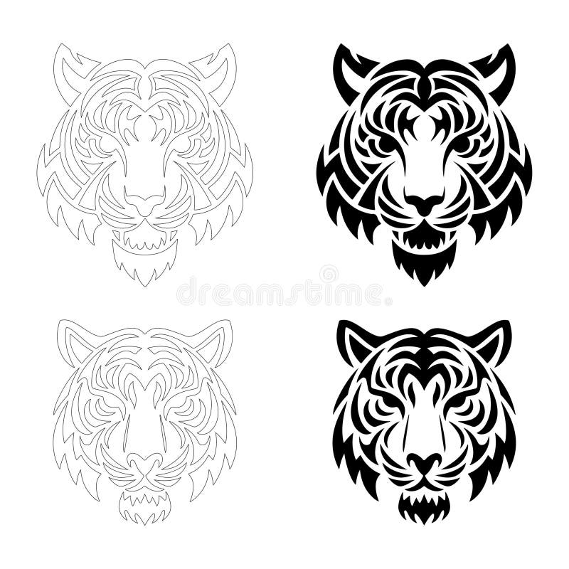 Simple Tribal Tiger Head