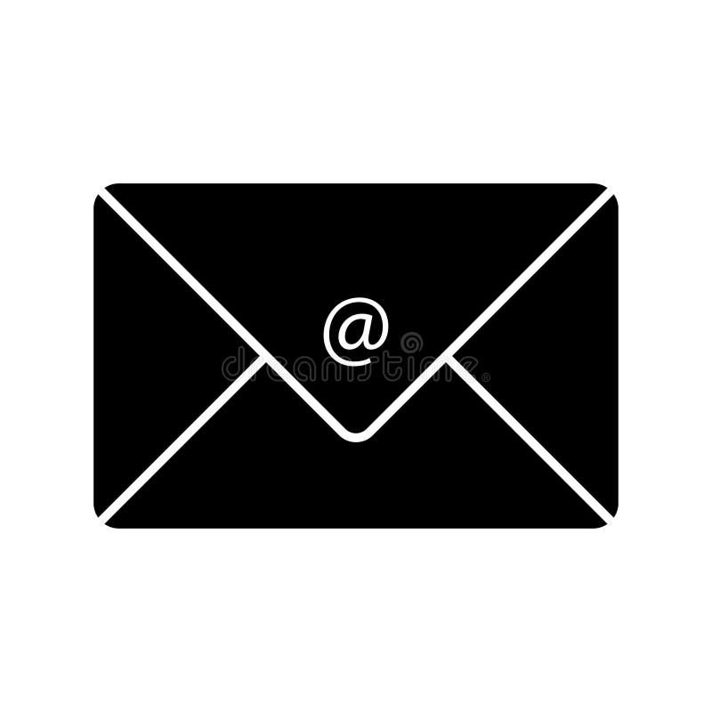 Smart Email Icon Black and White Stock Illustration - Illustration of ...