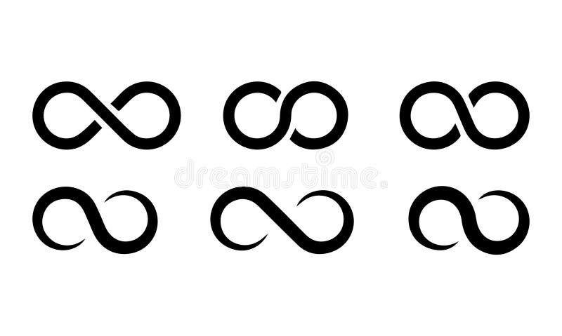 Simple Flat Black Infinity Symbols. Design Elements for Unlimited ...
