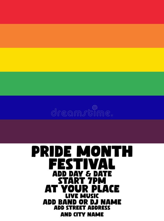 Pride Month Festival Poster Flyer Social Media Post Design Stock Vector ...