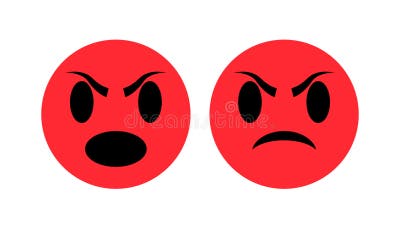 Angry Face Emoji. Angry Red Face Expression Mood Emoji. Red Round ...