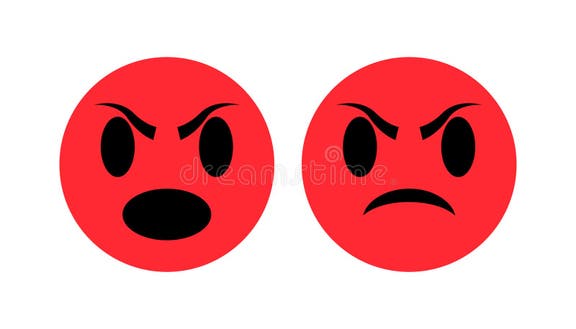 Angry Face Emoji. Angry Red Face Expression Mood Emoji. Red Round ...