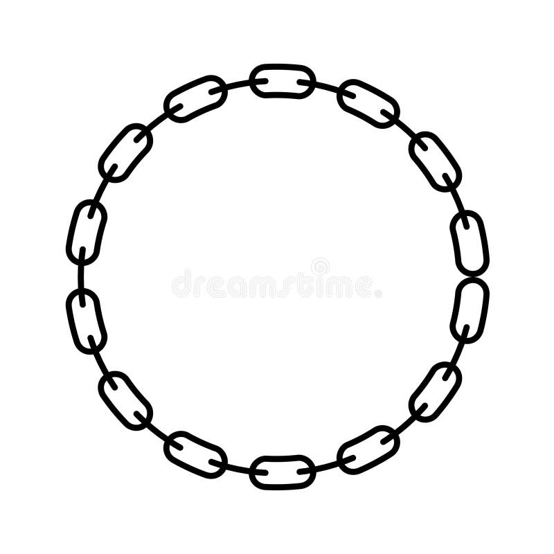 Black Chain. Circle Border Chain. Texture Chain Round Frame. Chain Iron ...