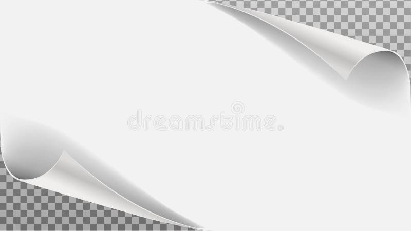 Curled Corners Set. Paper Page Curl Corner, Flip Turn Fold Sheet Stock ...