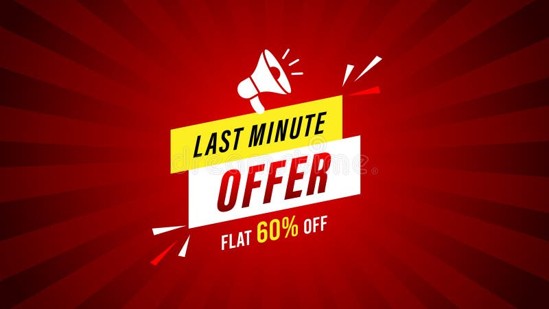 Last Minute Offer Background with Megaphone Design Vector. Stock Vector ...