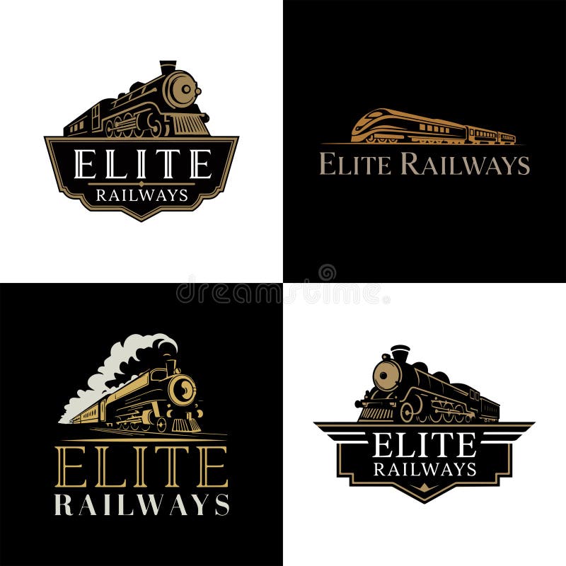 Elite Railways Logo, Vintage & Modern Train Logo Design Stock Vector ...