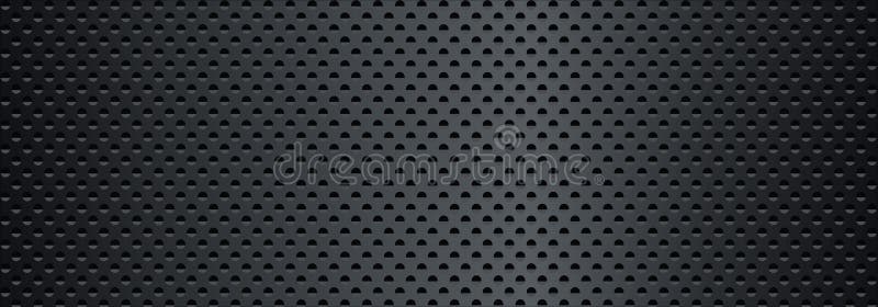 Dark Graphite Metal Perforated Background Vector Illustration Stock ...