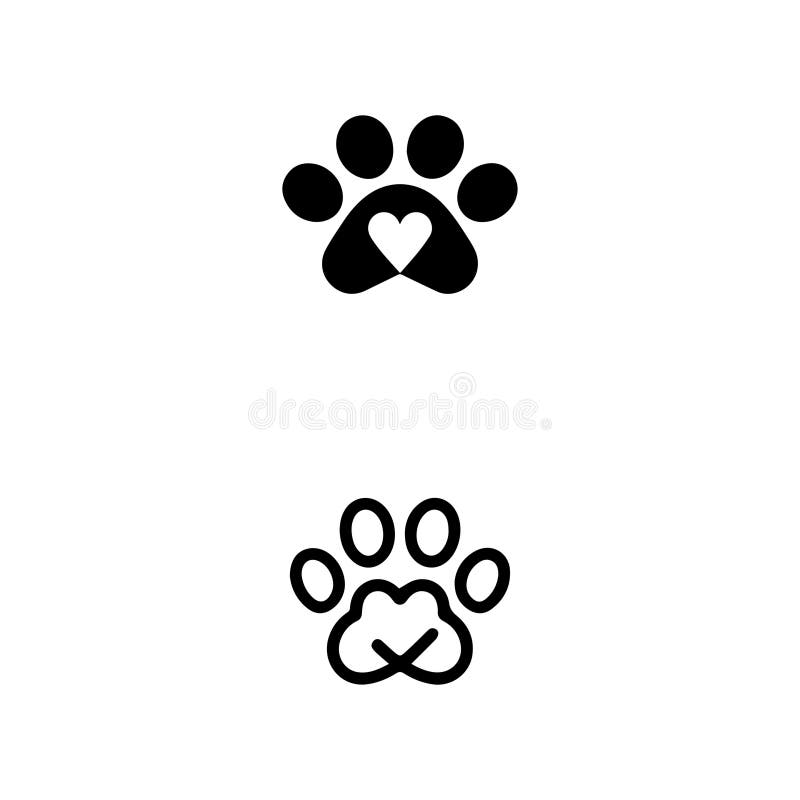 Paw Vector Icon. Black Symbol on White Background. Simple Illustration ...