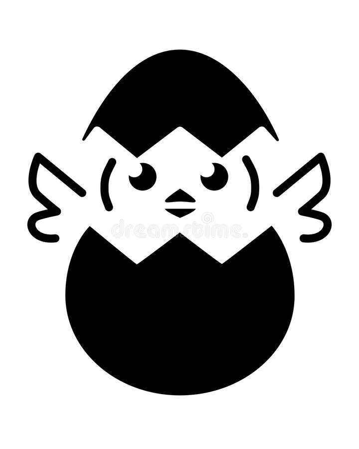 Baby Chick Hatching from an Egg Easter Stencil for Cookies or Painting ...