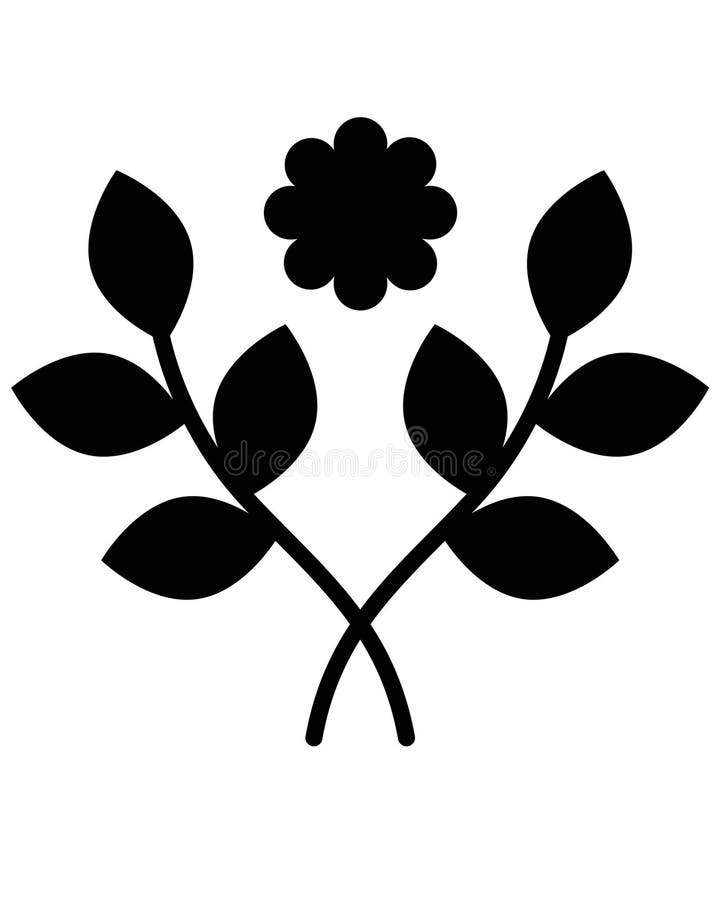 Two Branches with Leaves and a Flower Easter Stencil for Cookies or ...