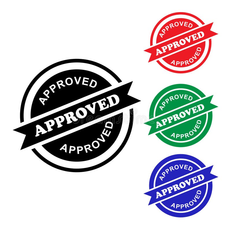 Approved Seal Stamp, Sign. Vector Rubber Round Permission Symbol for ...
