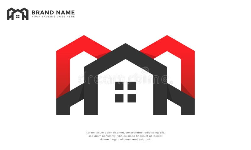 Black and red house logo stock vector. Illustration of house - 370260593