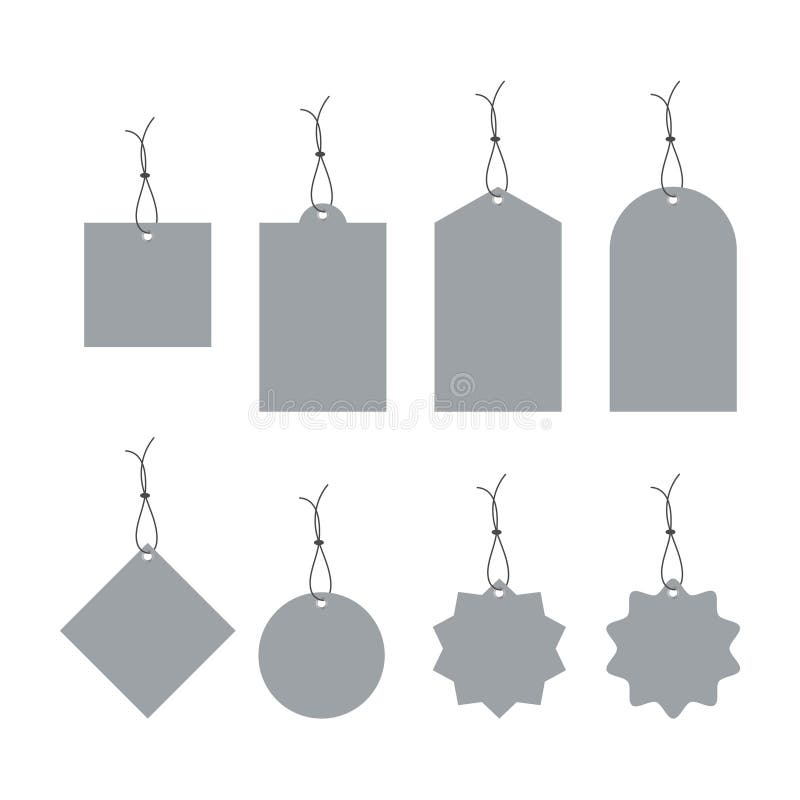 Blank White Paper Price Tags or Gift Tags in Different Shapes. Stickers ...