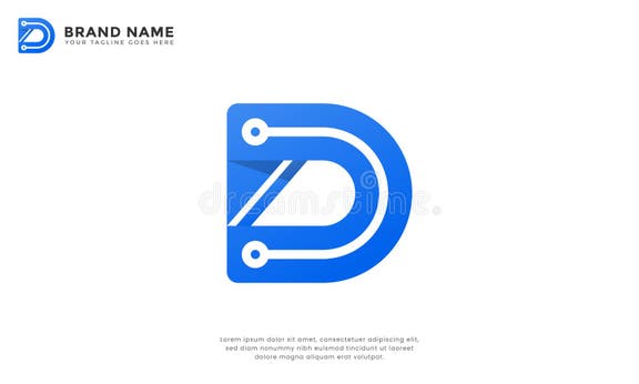 Modern letter D tech logo stock illustration. Illustration of creative ...