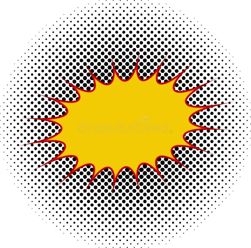 Yellow Speech Bubble Comic Book with Halftone Stock Illustration ...