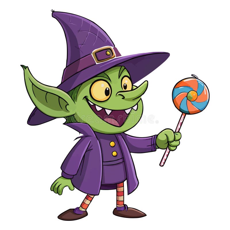 A Goblin Cartoon Character Sticker. Menacing Blue Goblin Monster ...