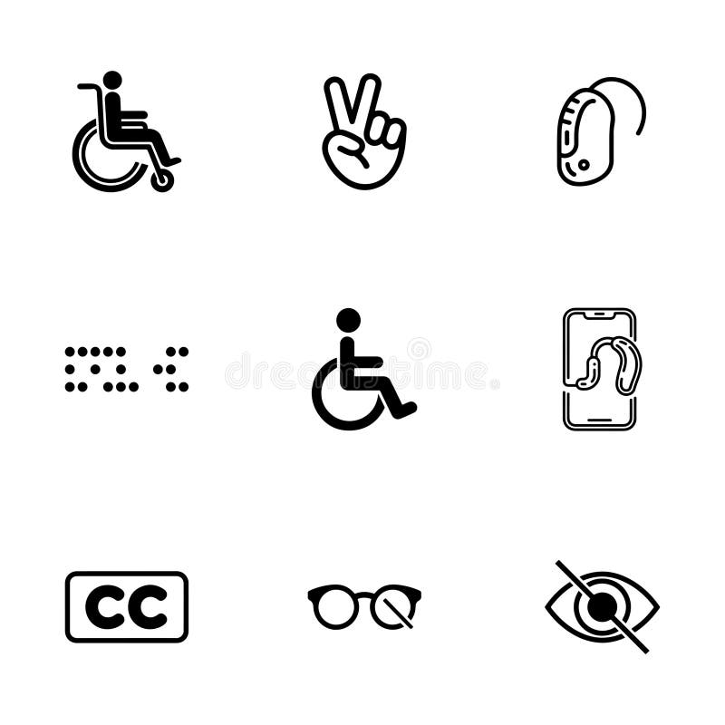 Inclusive Design and Accessibility Icons Set. Stock Illustration ...
