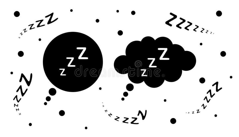 Zzz Sleep Snore Text in Black Speech Bubble. Night Sleep Noise Sound ...