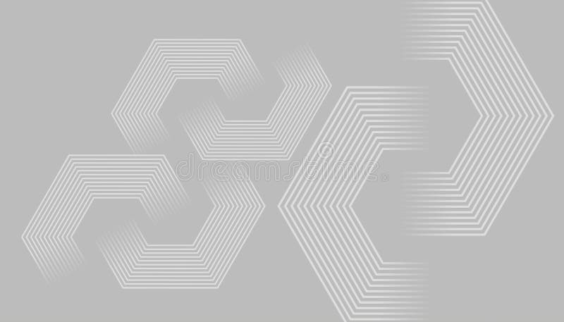Hexagon Geometric Lines Pattern. Abstract Hexagon Lines on Gray ...