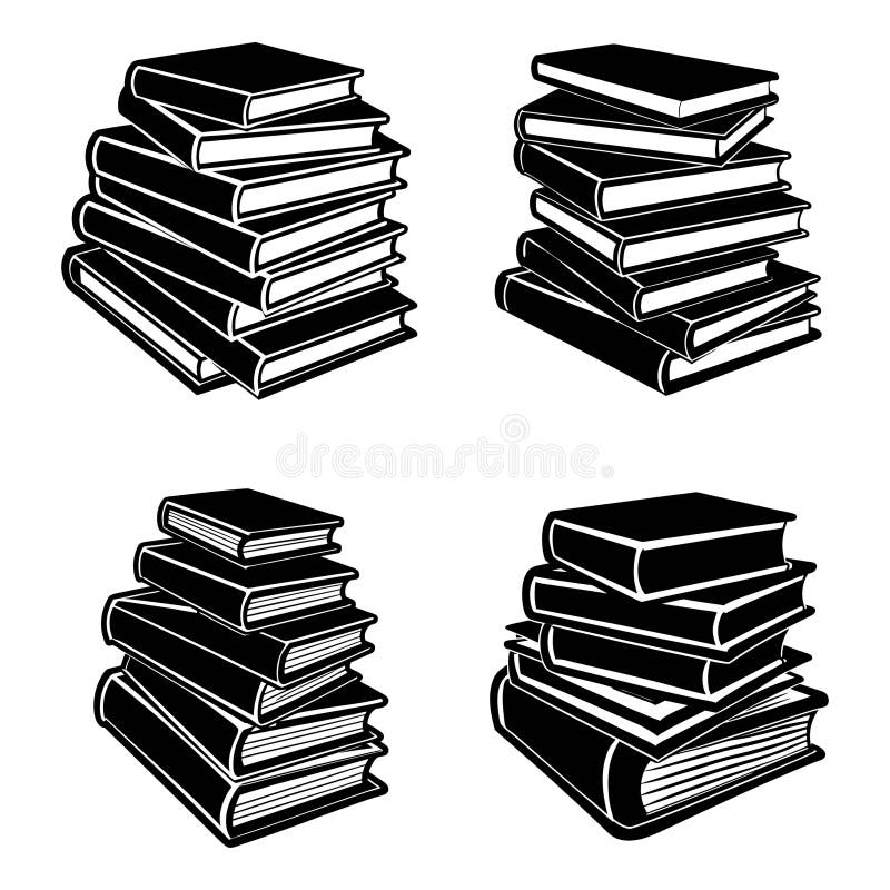 Stack of Books, Stack of Books Isolated, Pile of Books Stock Vector ...