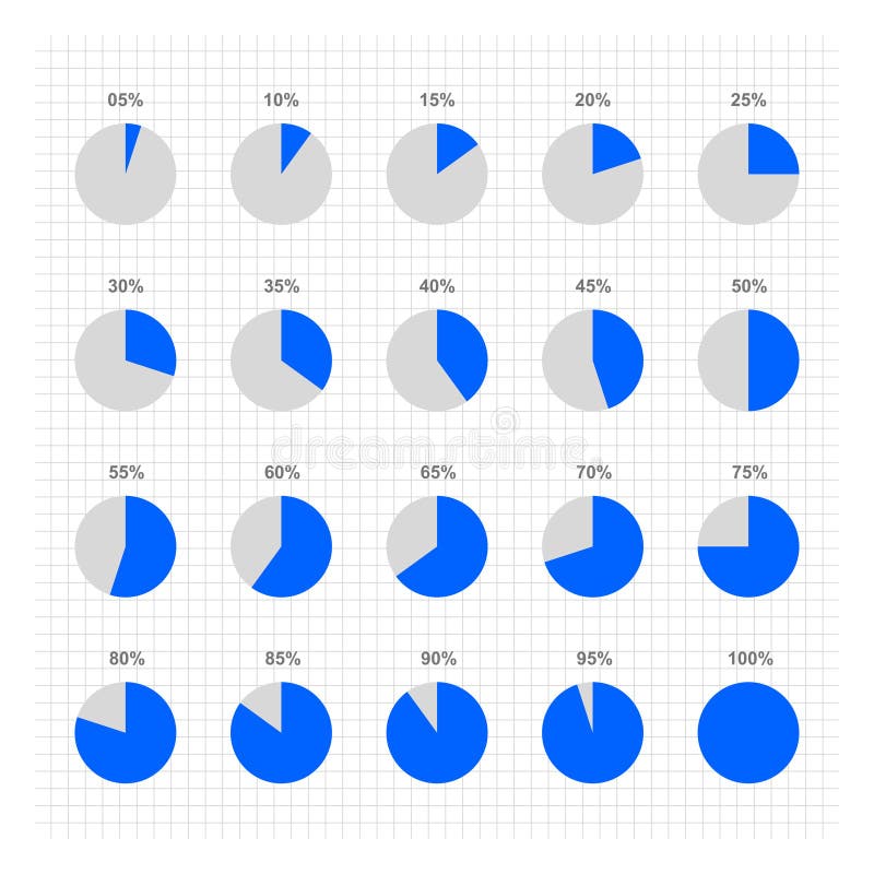 Set of Blue Circle Download Process. Loading Sign. Number Infographic ...