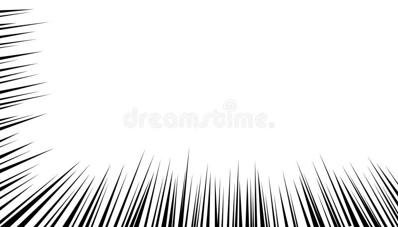 Black Cartoon Style Concentration Line Material. Cartoon Halftone Line ...