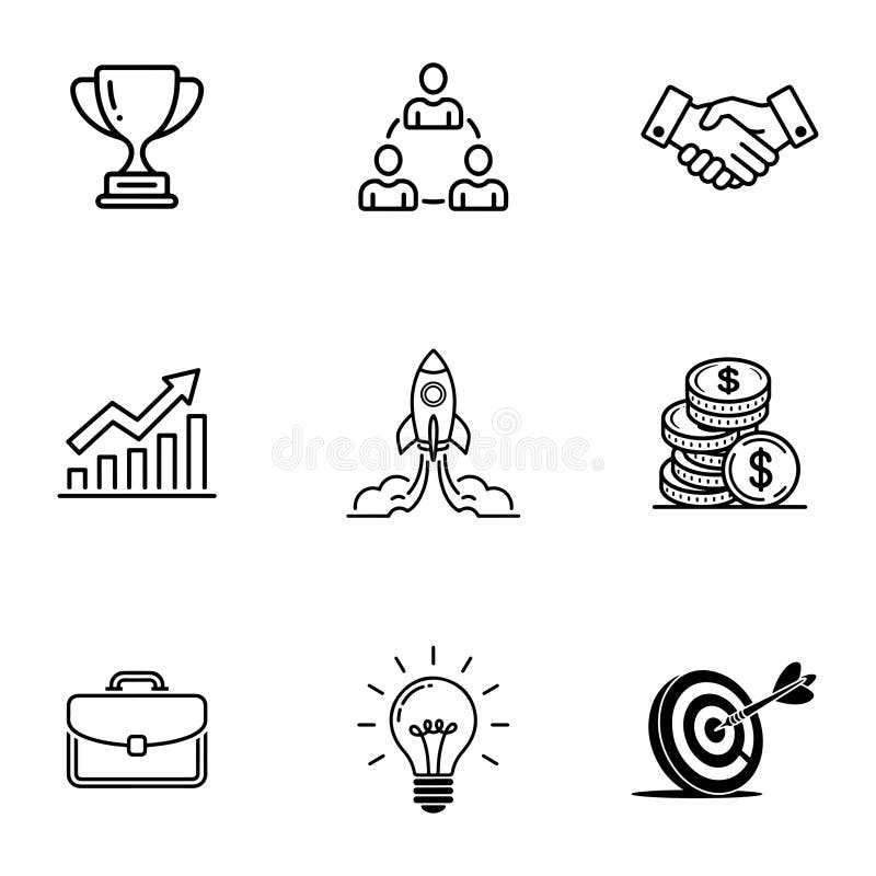 Teamwork and Collaboration Icons Set Simple Clean and Smooth Solid and ...