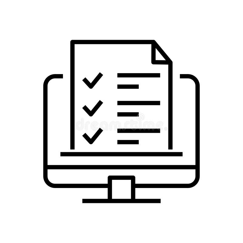Document Computer Icon Outline Stock Illustration - Illustration of ...