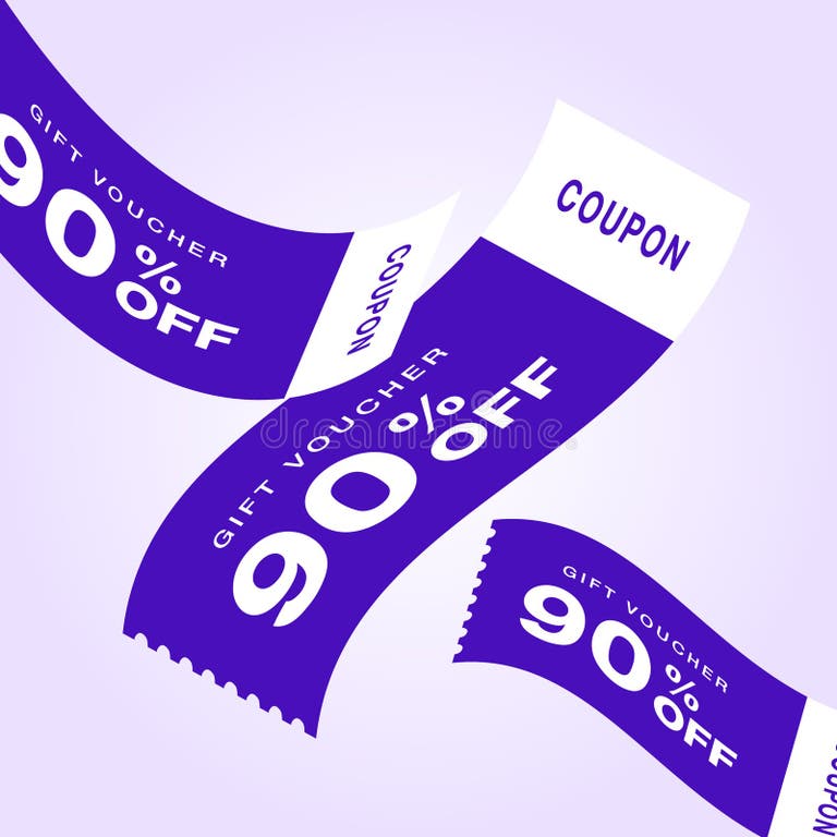 3D Gift Voucher with Coupon. 3d Voucher Vector. Discount Coupon Stock ...