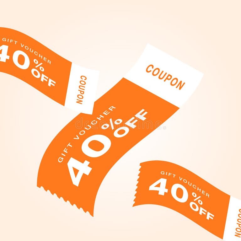 3D Gift Voucher with Coupon. 3d Voucher Vector. Discount Coupon Stock ...