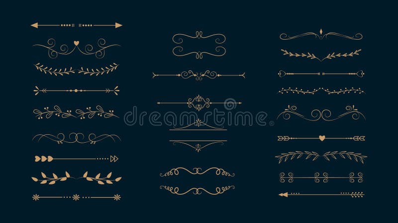 Divider Ornament, Borders, Vintage Line Separators. Text Dividers ...