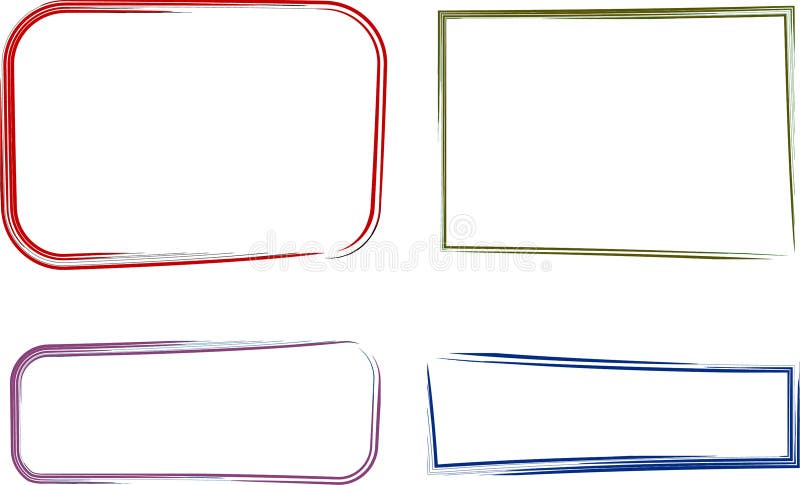 Dark Colorful Curve Different Abstract Frames Shapes Stock Illustration ...