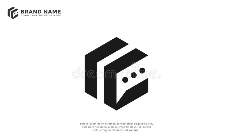 Hexagonal chat box logo stock illustration. Illustration of cyberspace ...