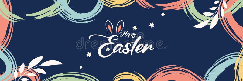 Happy Easter Banner, Poster, Greeting Card. Trendy Easter Design Stock ...