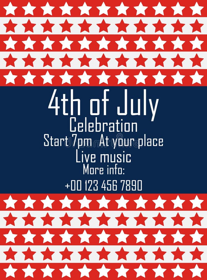 4th of July Party Poster Flyer Social Media Post Design Stock ...