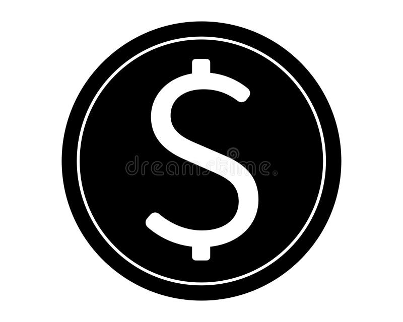 Coin Silhouette. Abstract or Game Money - Vector Silhouette ...