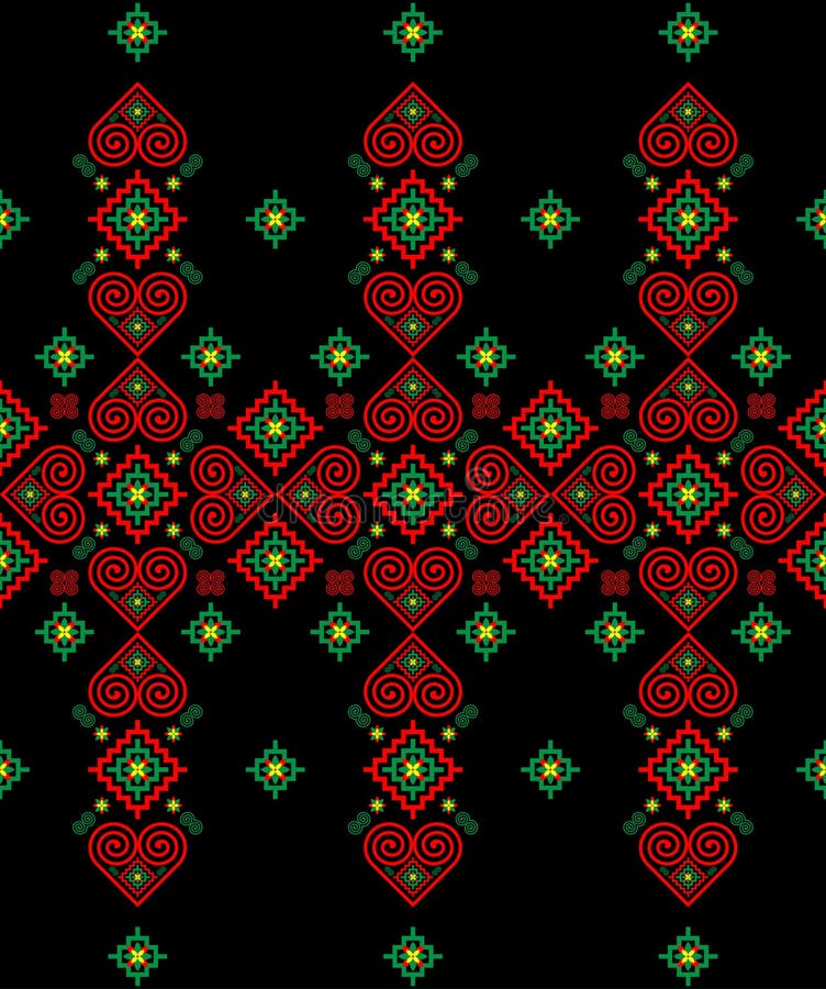 Hmong Ethnic pattern stock illustration. Illustration of wall - 371862310