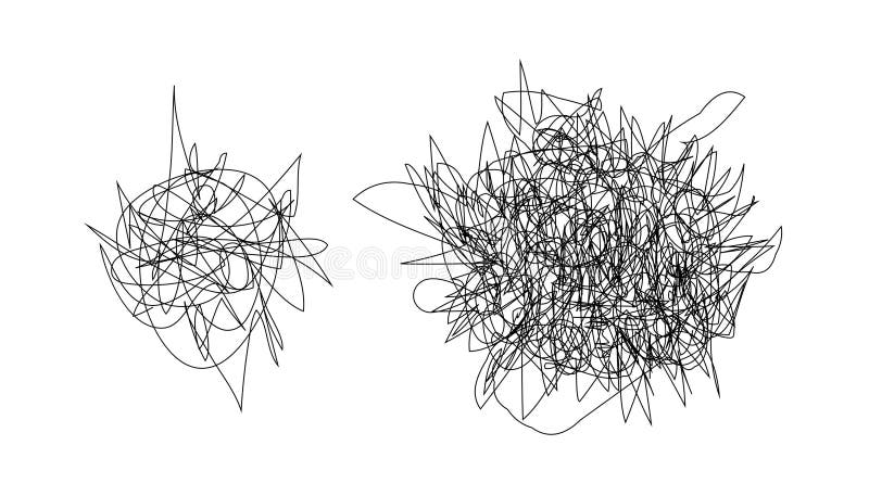 Hand Drawn Scribble Lines. Black Pen Line Pattern. Rouge Scratched ...