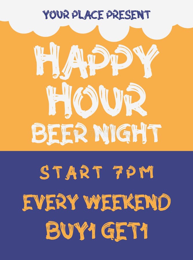 Happy Hour Beer Night Poster Flyer Social Media Post Design Stock ...