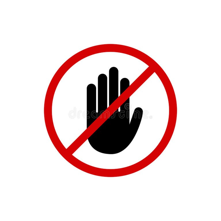 Don T Touch Please Icon, No Entry Sign. Prohibition Sign. Raised Hand ...