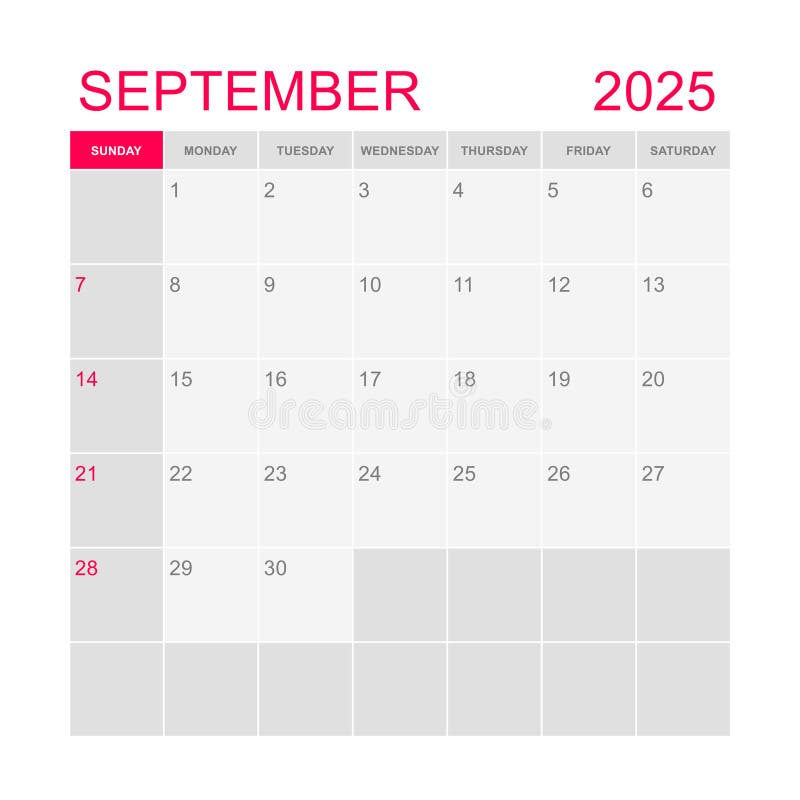 Classic Monthly Calendar for 2025. Week Starts on Sunday. Simple ...