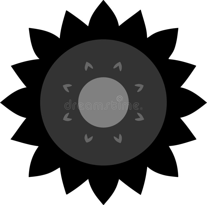 Sun and Moon with Flower Icon in a Sunny Summer Sky. Stock Illustration ...