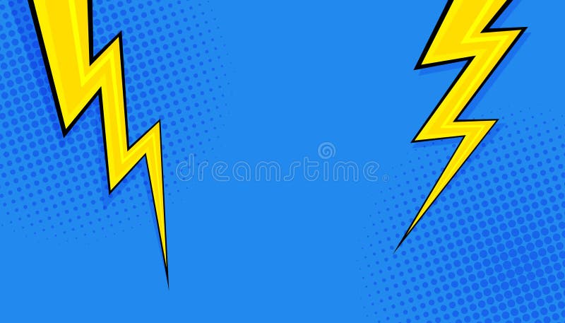 Abstract Red Comic Lightning Effect Background with Halftone. Pop Art ...