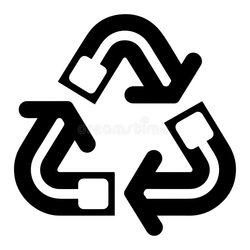 Recycle Icon. a Black Recycling Symbol Featuring Three Interlocking ...