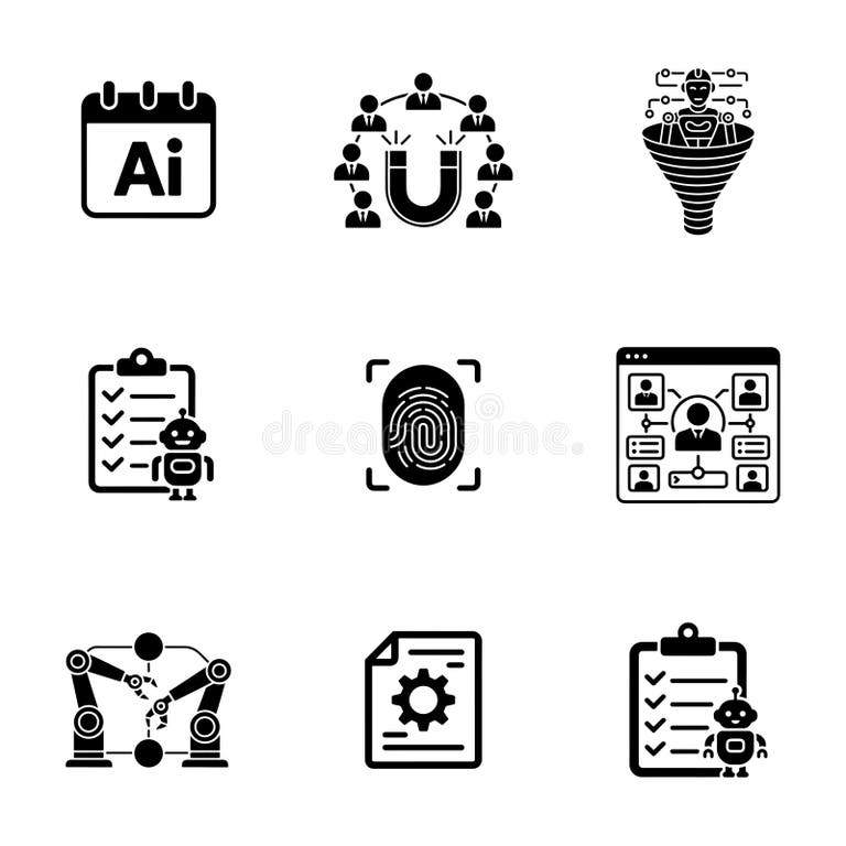Business Automation and Workflow Icons. Modern Technology Icons Set ...