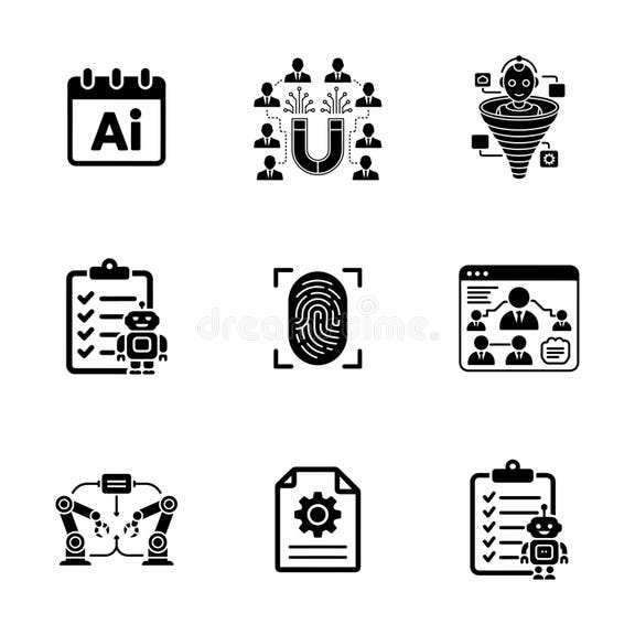 Business Automation and Workflow Icons. Modern Technology Icons Set ...