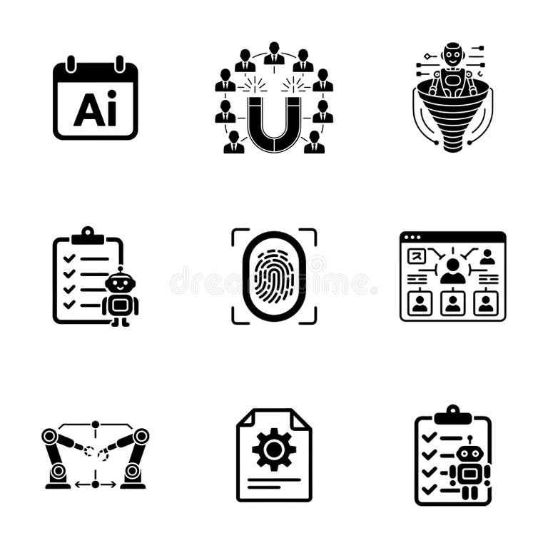 Business Automation and Workflow Icons. Modern Technology Icons Set ...
