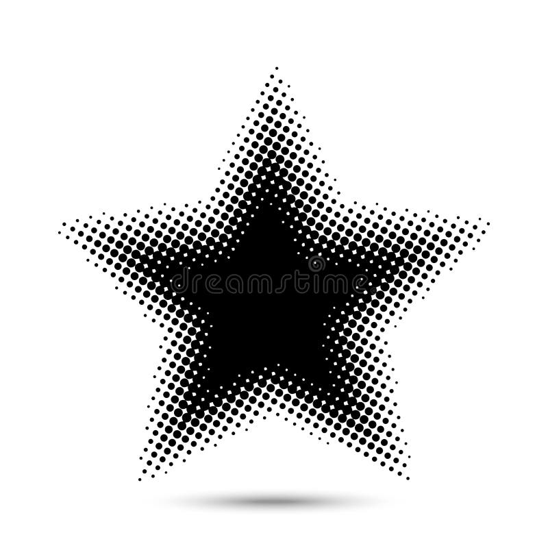 Halftone Star Design Element. Glowing Light Halftone Star. Star Dots ...